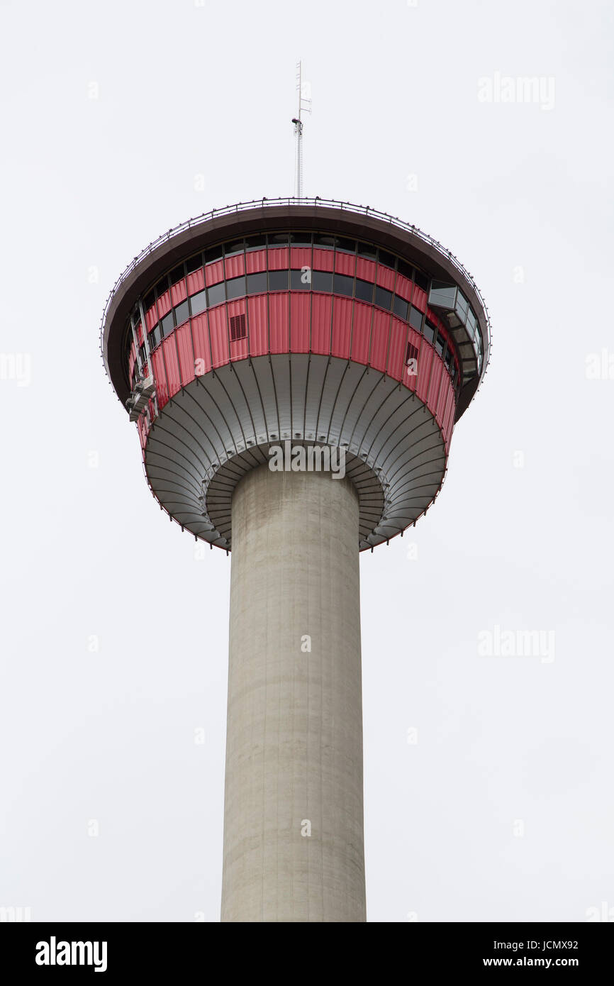 Calgary Tower in downtown Calgary, Canada. The tower is a popular ...