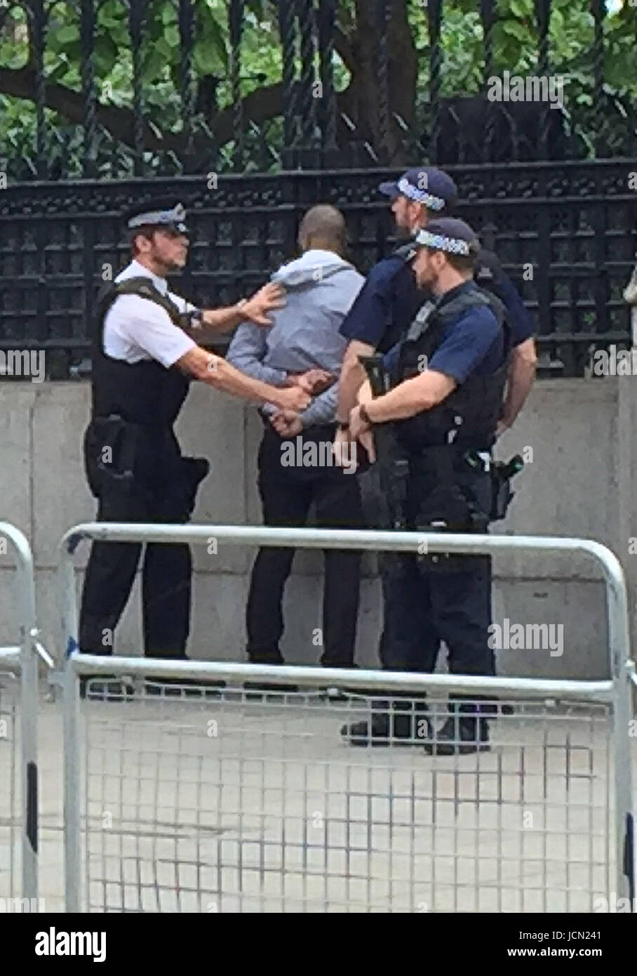 BEST QUALITY AVAILABLE Police detain a man outside the Palace of ...
