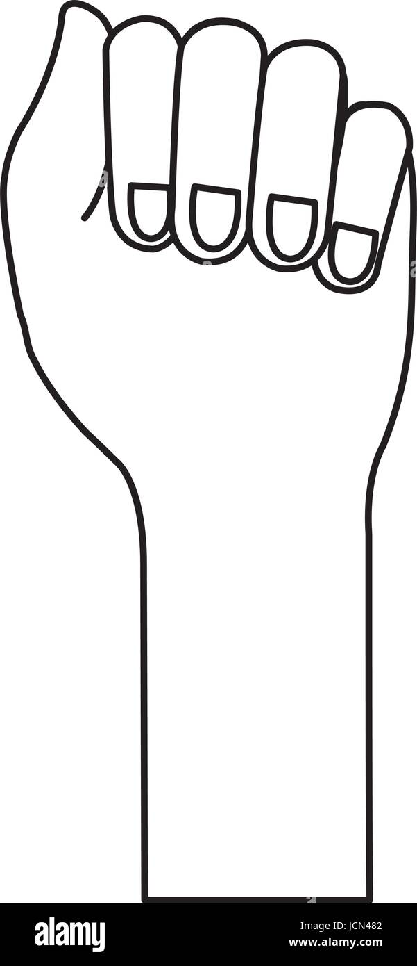 Hand fist force icon Black and White Stock Photos & Images - Alamy