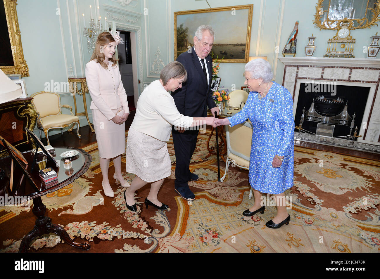 Queen elizabeth ii meets milos zeman hi-res stock photography and ...