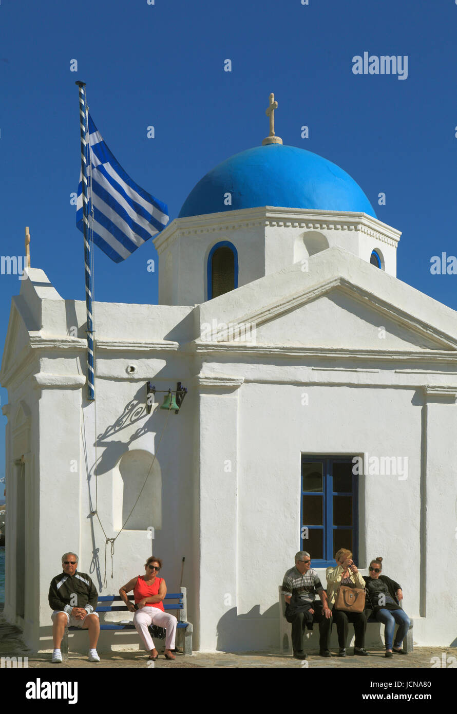 Greece, Cyclades, Mykonos, Agios Nikolaos Church Stock Photo - Alamy