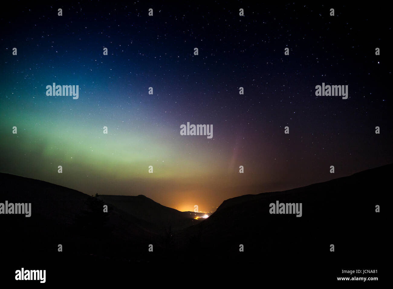 The Northern Lights at Glengesh Pass in Co. Donegal, Ireland Stock ...