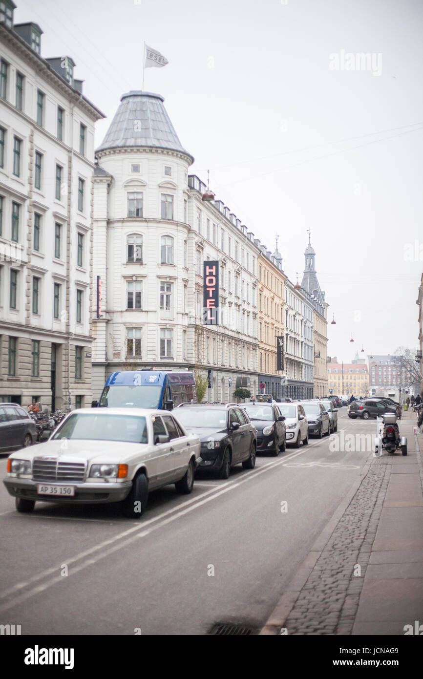 Cars parked on Copenhagen street Stock Photo - Alamy
