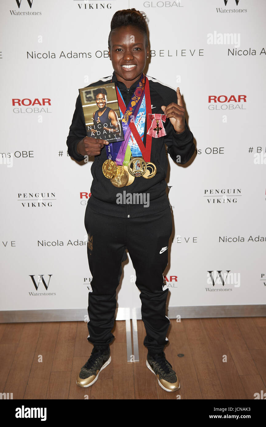 Olympic Boxer Nicola Adams attends a book signing and photocal to ...