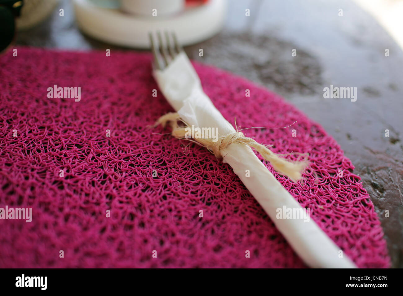 Cutlery on a table Stock Photo - Alamy