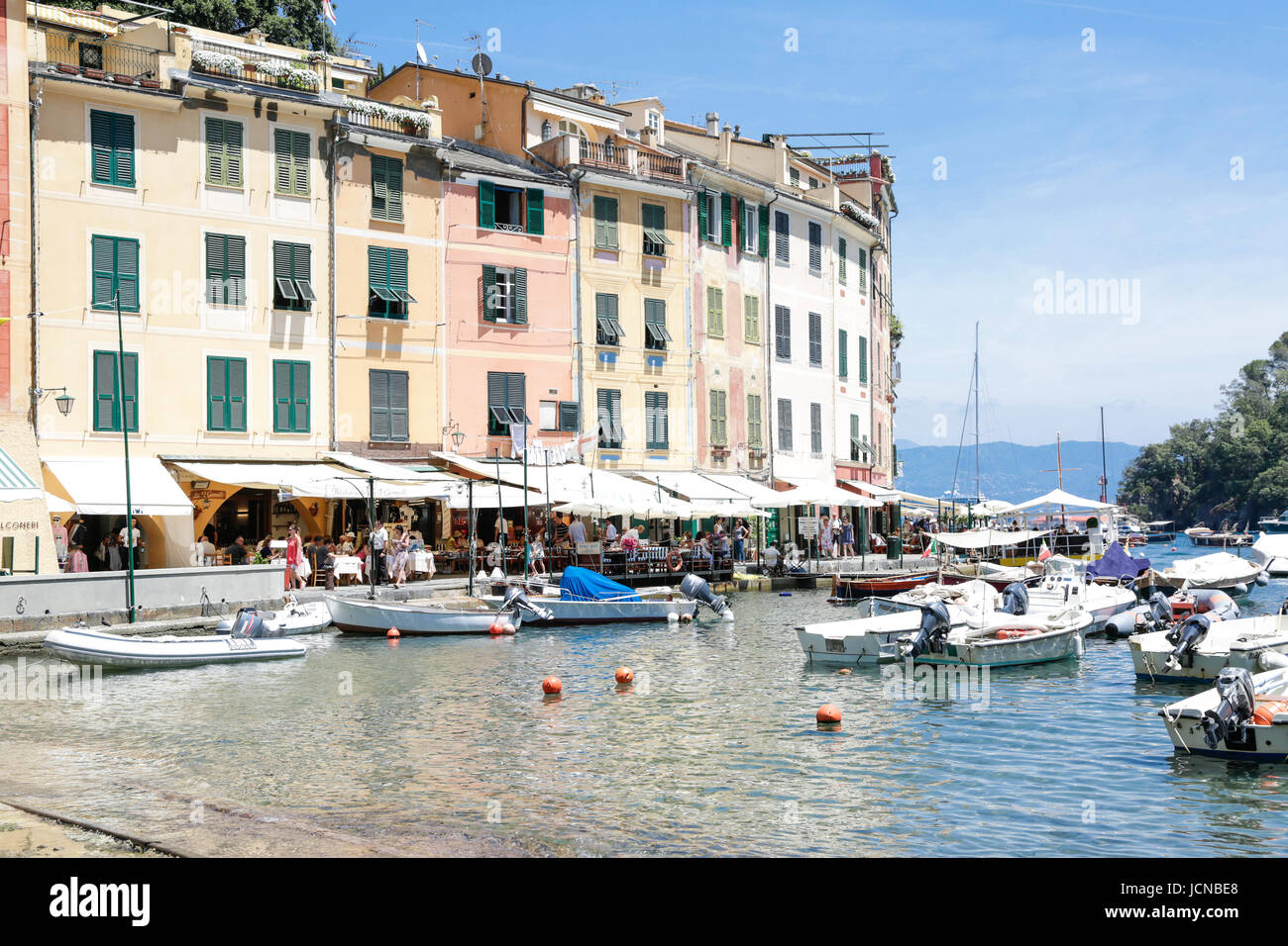 Portofino harbor with historical architecture and colorful houses on ...
