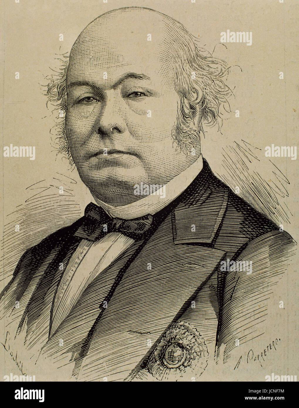 Thomas Price (1813-1877). Irish circus businessman. Portrait. Engraving ...
