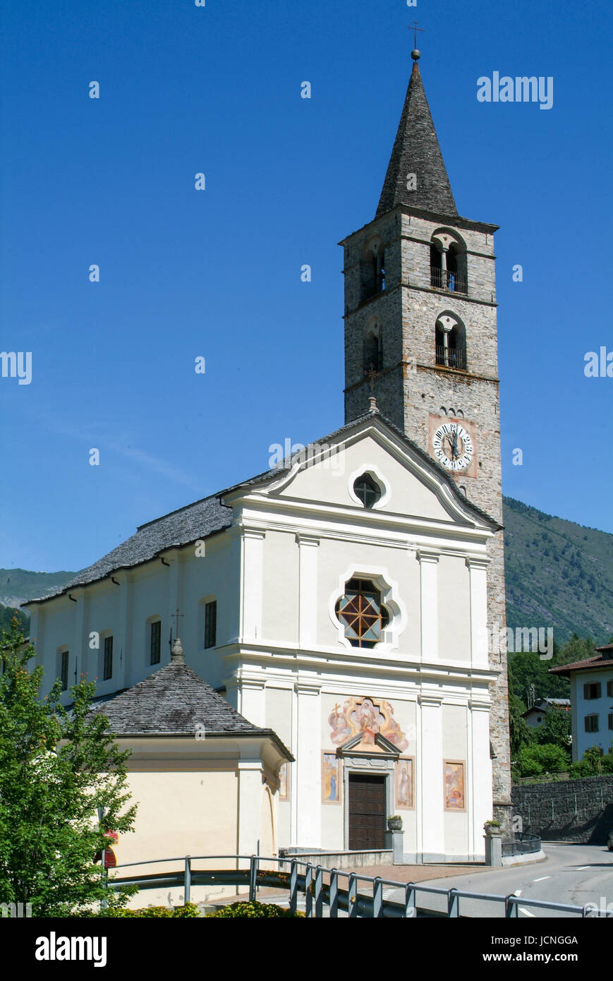 Aquila, Switzerland - 25 June 2010: church at the village of Aquila on ...