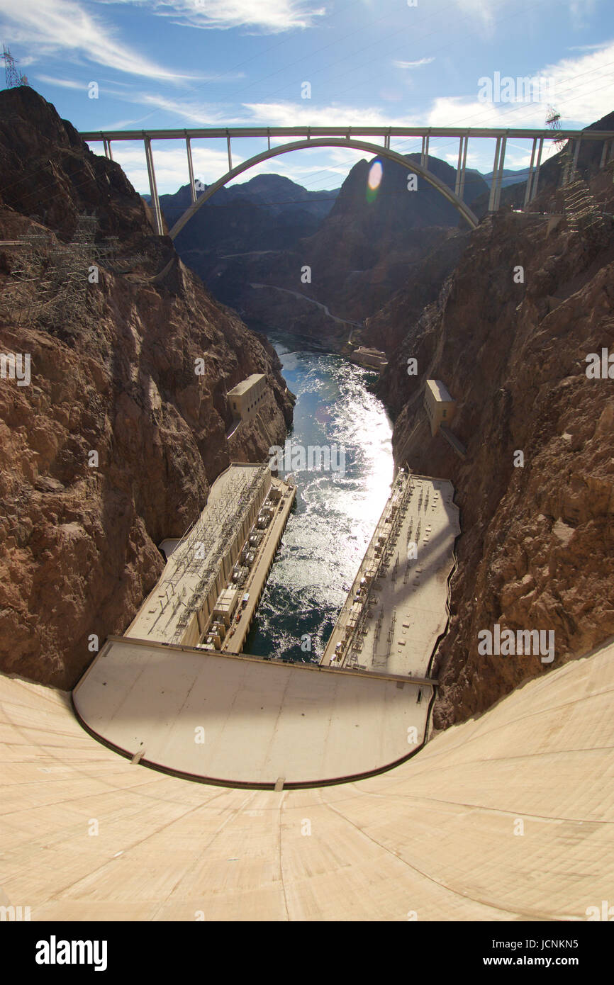 Hoover Dam bypass bridge crosses Colorado River Stock Photo - Alamy