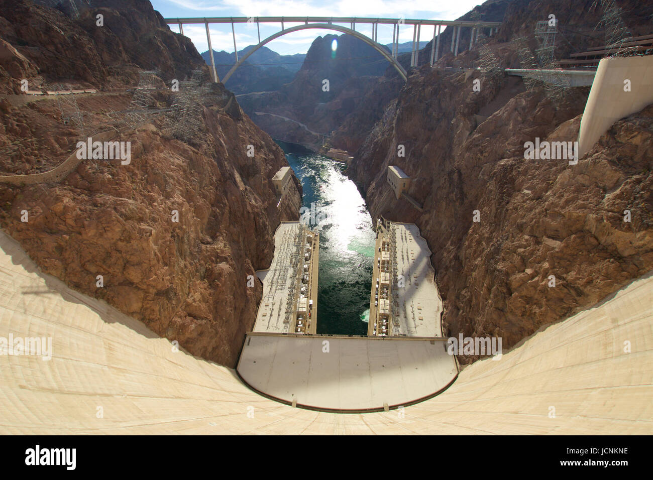 Hoover Dam bypass bridge crosses Colorado River Stock Photo - Alamy