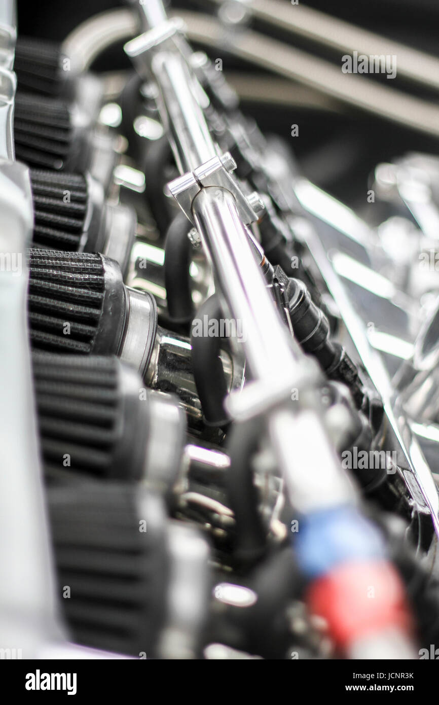 Up close photo of a car engine Stock Photo - Alamy