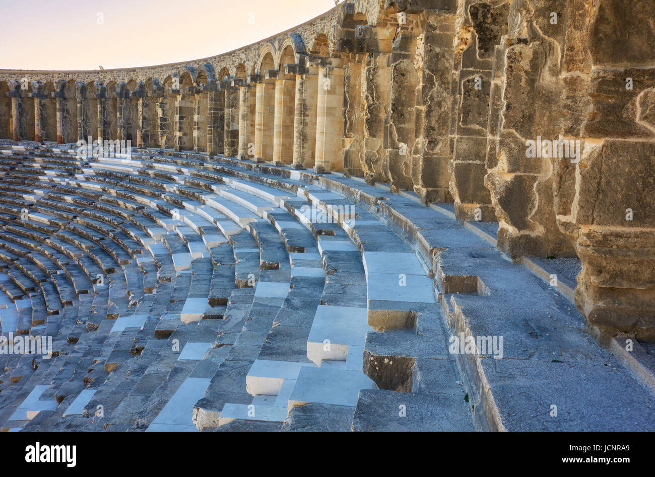 The ancient Roman Theatre of Aspendos, built by Emperor Marcus Aurelius ...