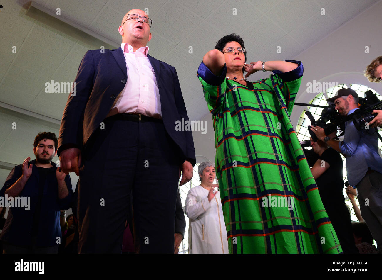 The imams Abdel-Hakim Ourghi (L) und Elham Manea are in charge of the ...