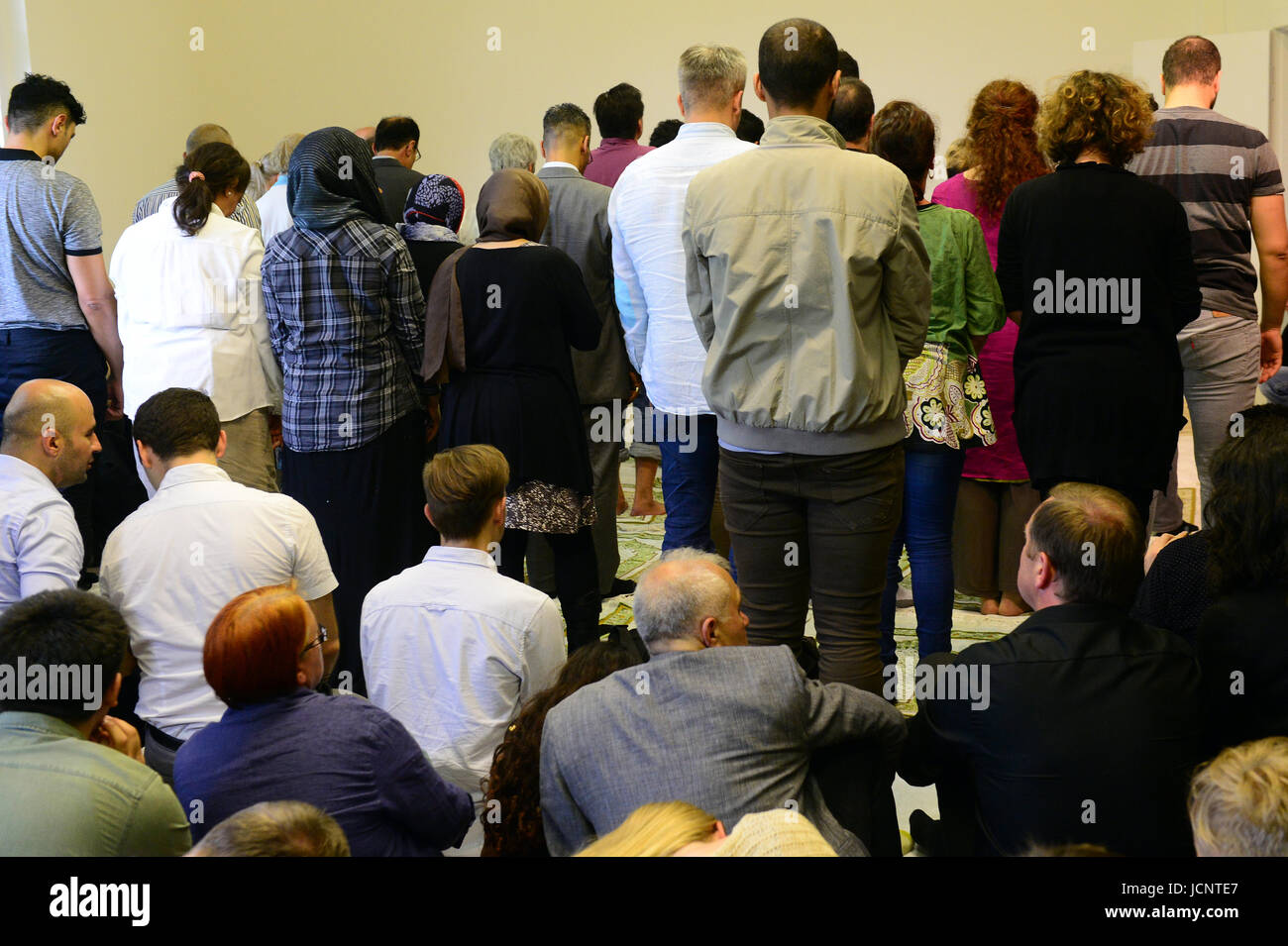 Believers pray in a newly opened liberal mosque in Berlin, Germany, 16 ...