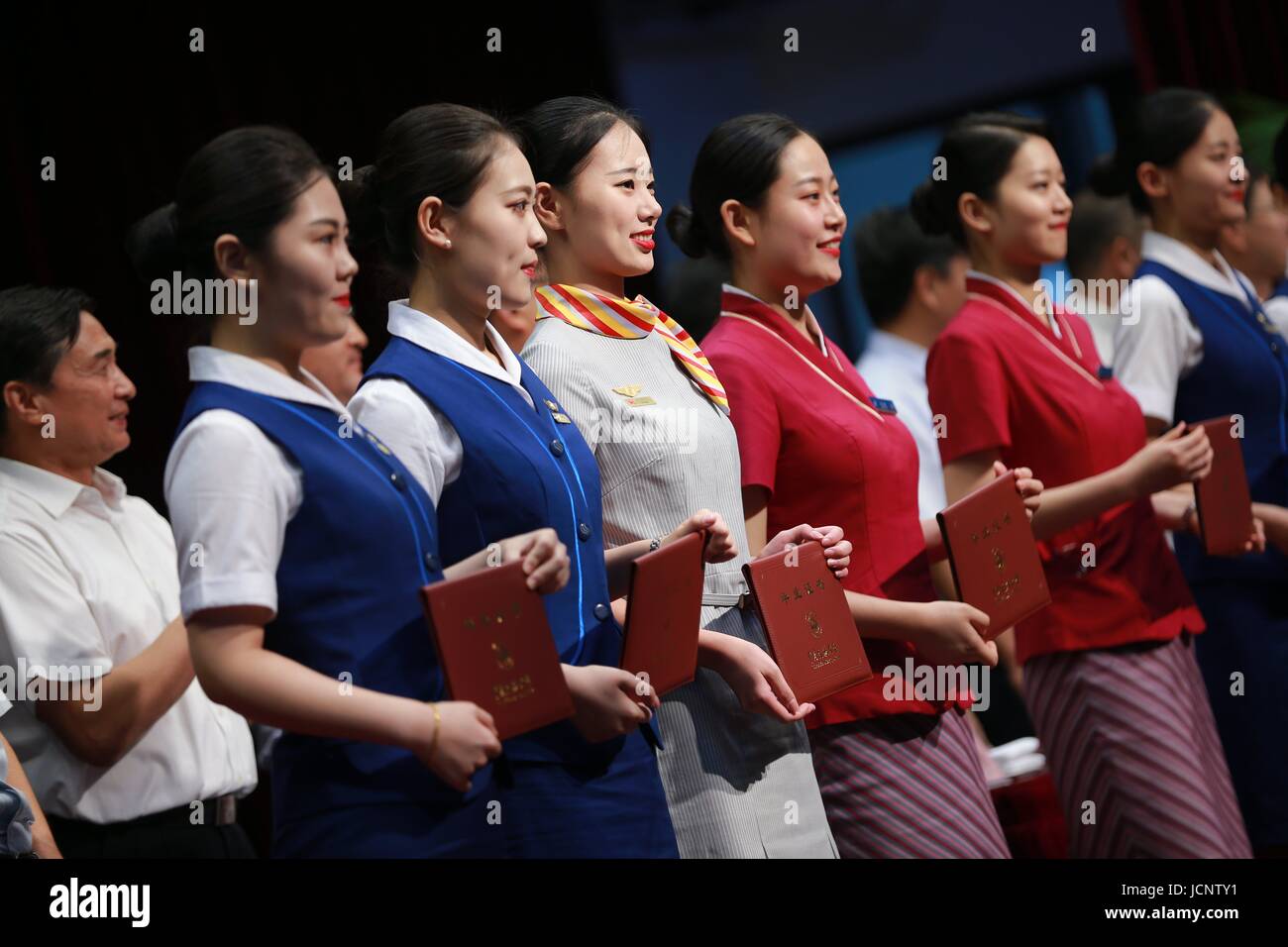 Tianjin. 16th June, 2017. Students in uniforms attend a graduation ...