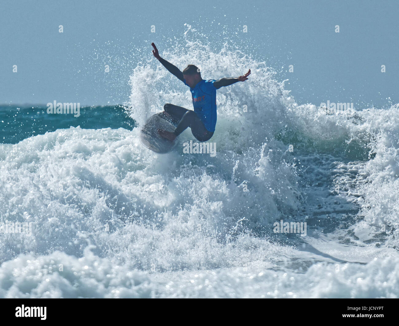 Night surf contest at Fistral Bay Newquay Cornwall UK Stock Photo - Alamy