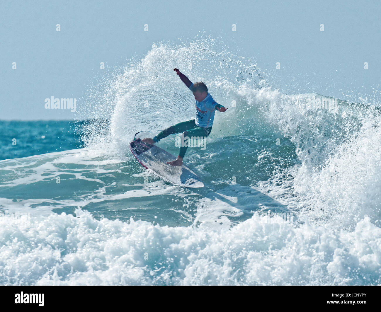 Night surf contest at Fistral Bay Newquay Cornwall UK Stock Photo - Alamy