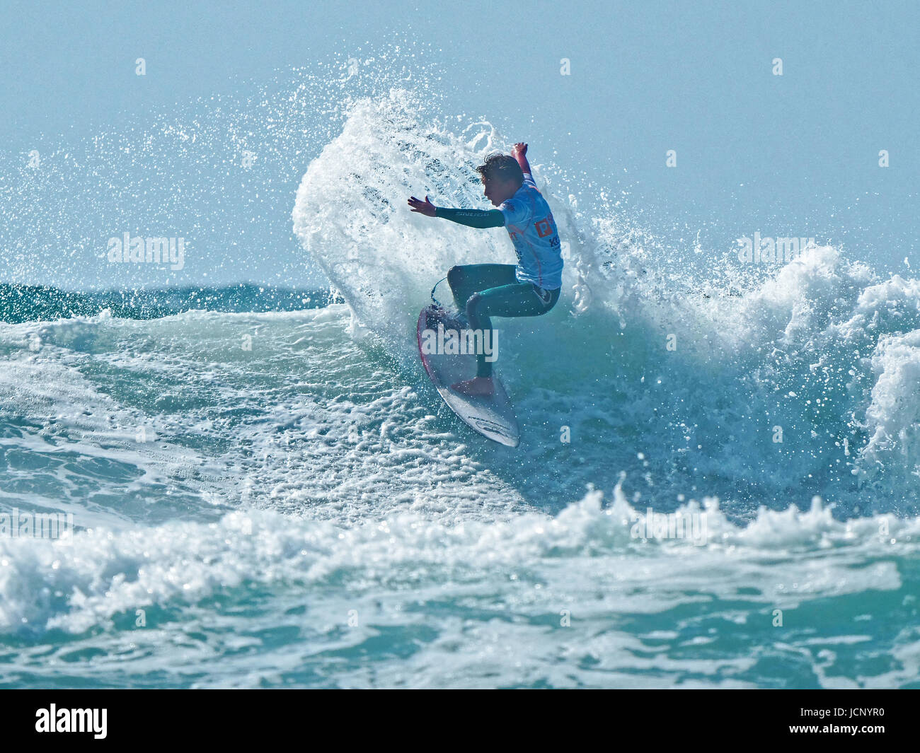 Night surf contest at Fistral Bay Newquay Cornwall UK Stock Photo - Alamy