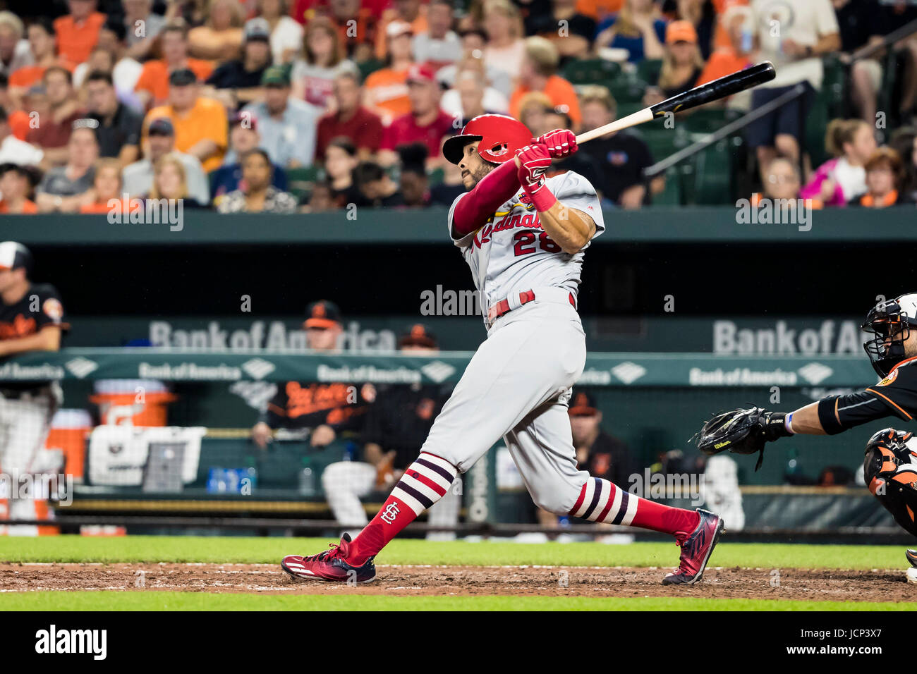 Baltimore, Maryland, USA. 16th June, 2017. St. Louis Cardinals center ...
