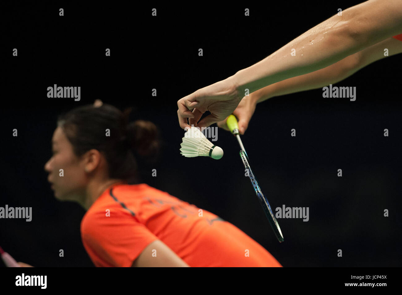 Jakarta, Indonesia. 17th June, 2017. Tang Jinhua(L) and Liu Yuchen of ...