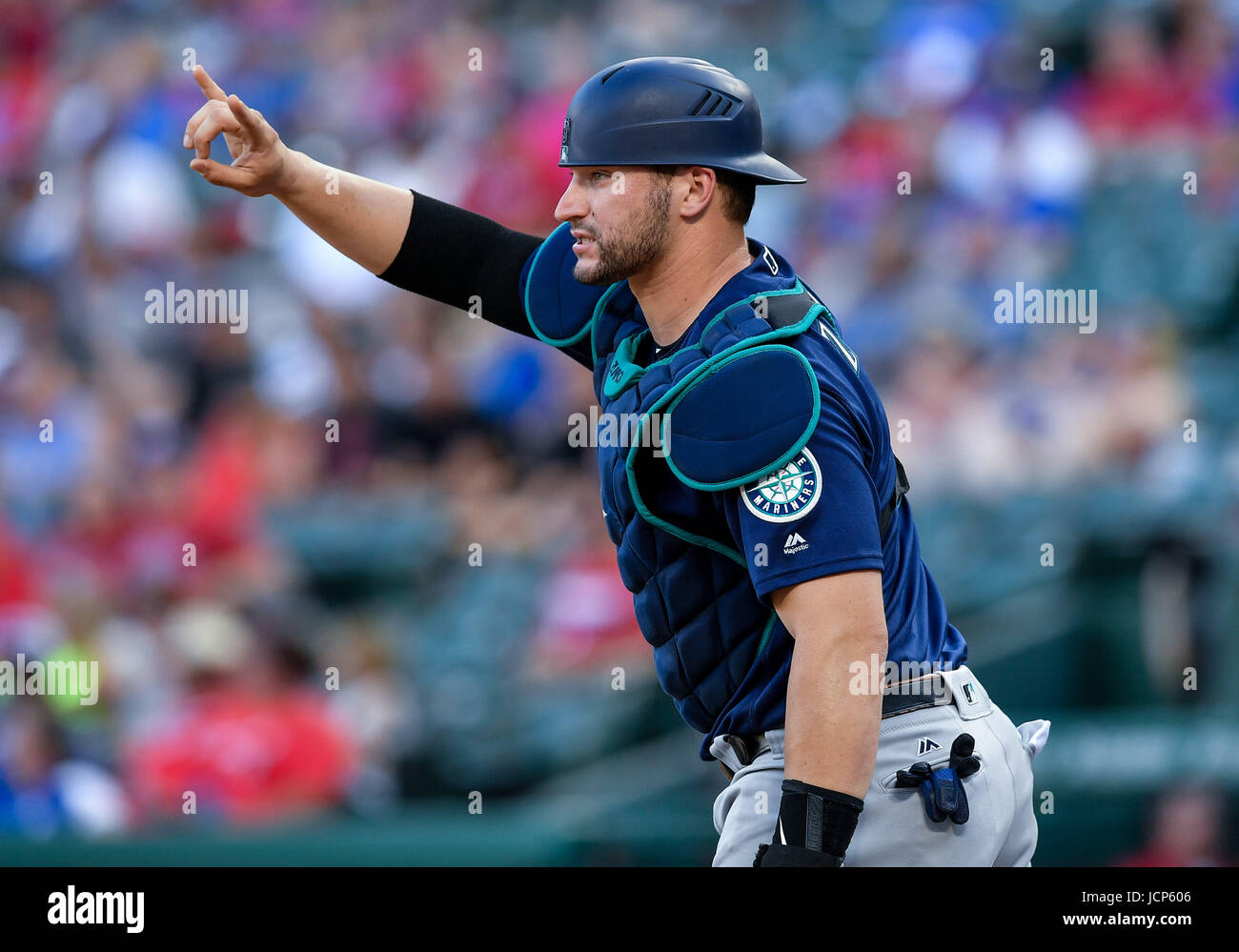 Arlington, Texas, USA. 16th June, 2017. Seattle Mariners catcher Mike ...