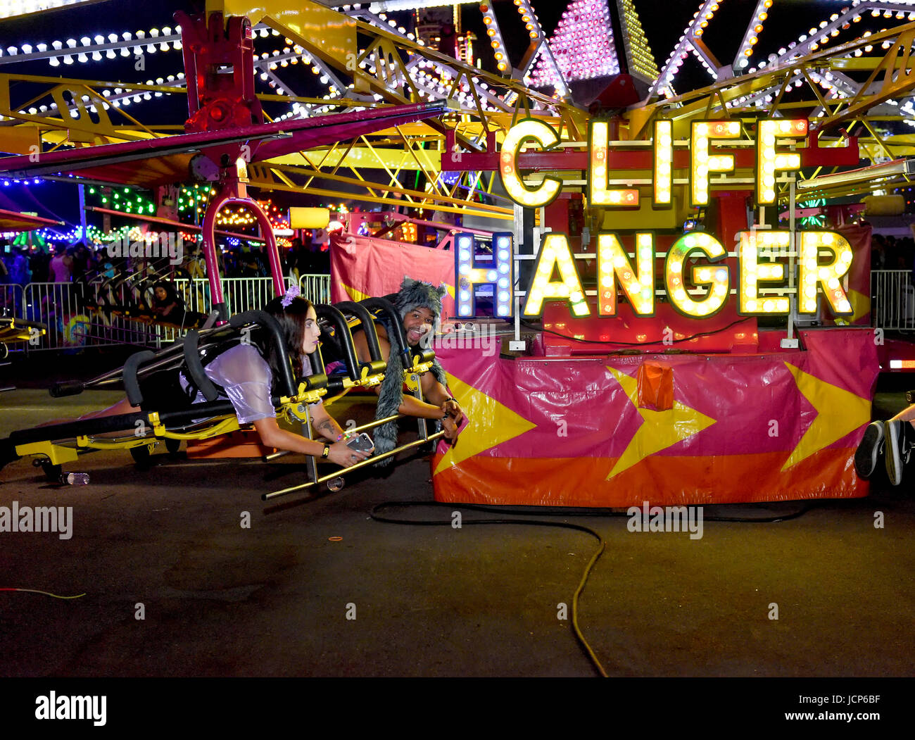 Las Vegas, Nevada, June 16, 2017 - Festival goers enjoying carnival ...