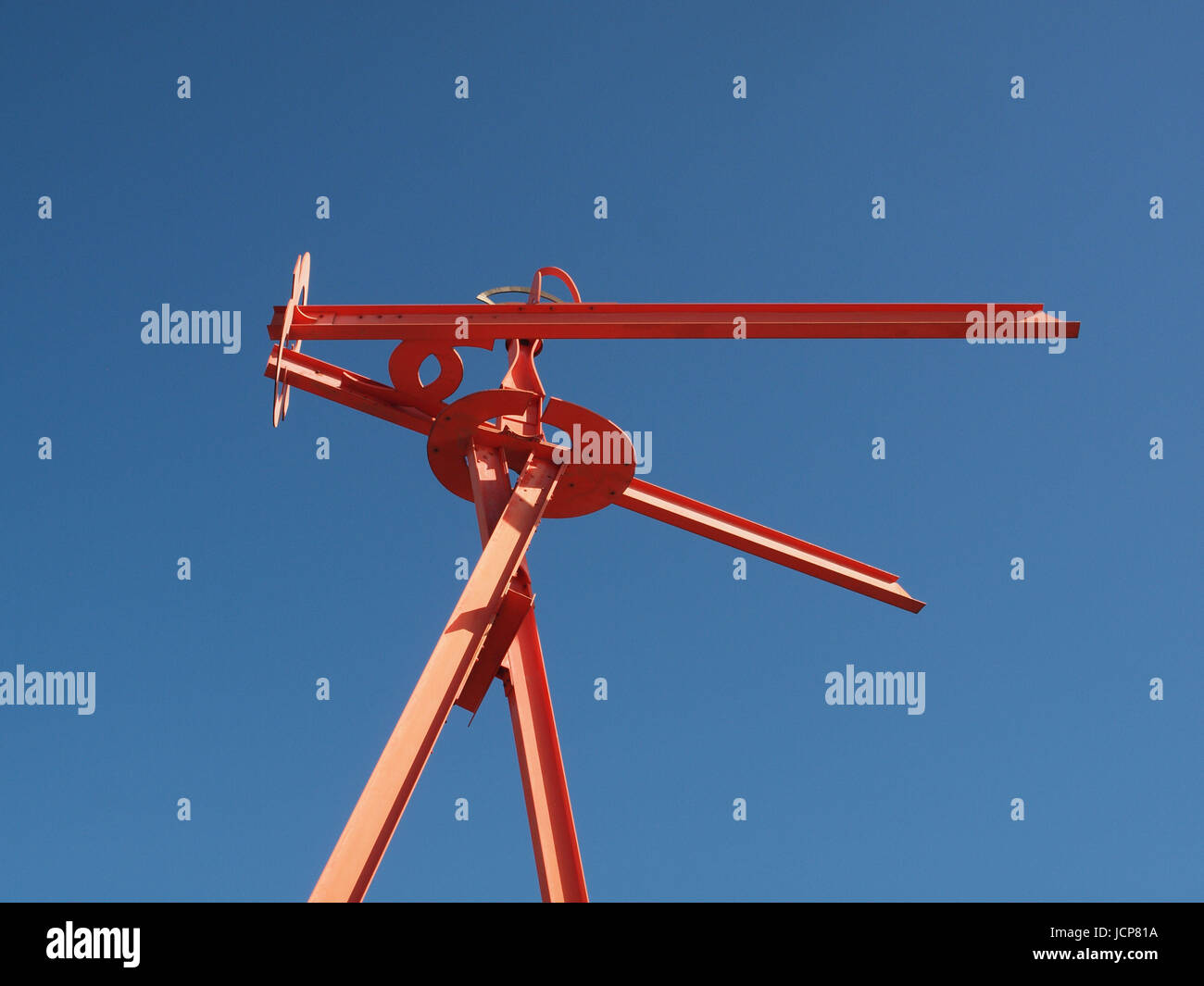 A abstract sculpture of steel 'I'- beams measuring 21m high and 15m ...