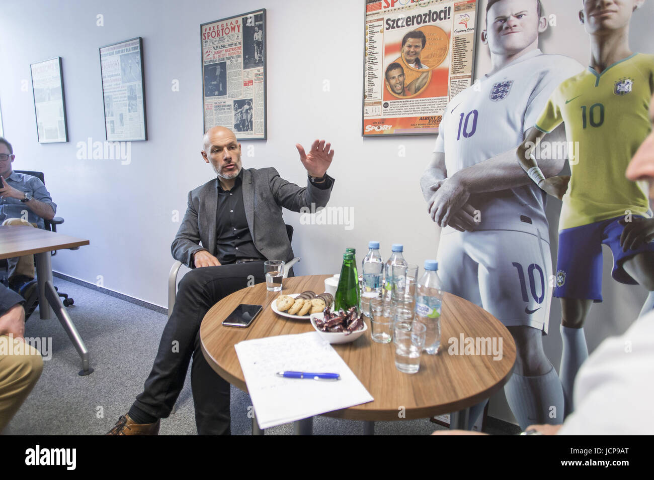 Former professional referee Howard Webb visiting a sport newsroom in ...
