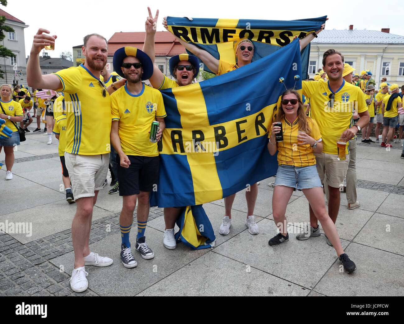 Sweden fans show their support prior to the UEFA European Under-21 ...