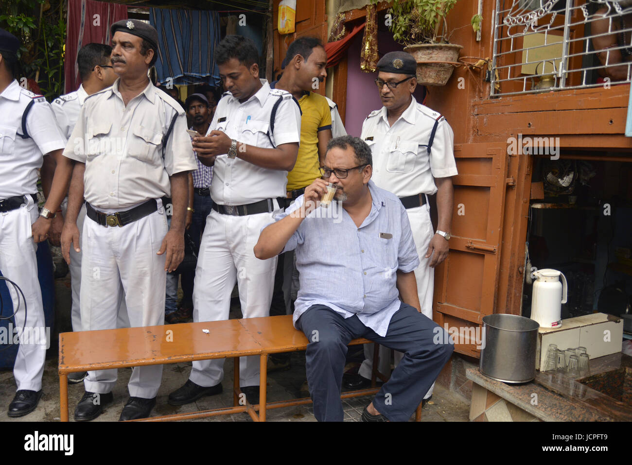 Kolkata, India. 16th June, 2017. Narada CEO, Mathew Samuel had tea at ...