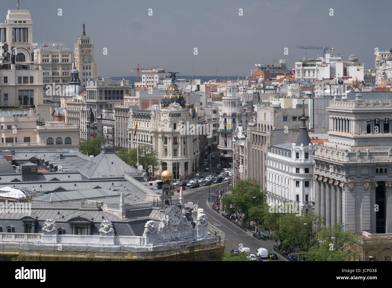 Rooftop views of Madrid from The Palacio de Cibeles Stock Photo - Alamy