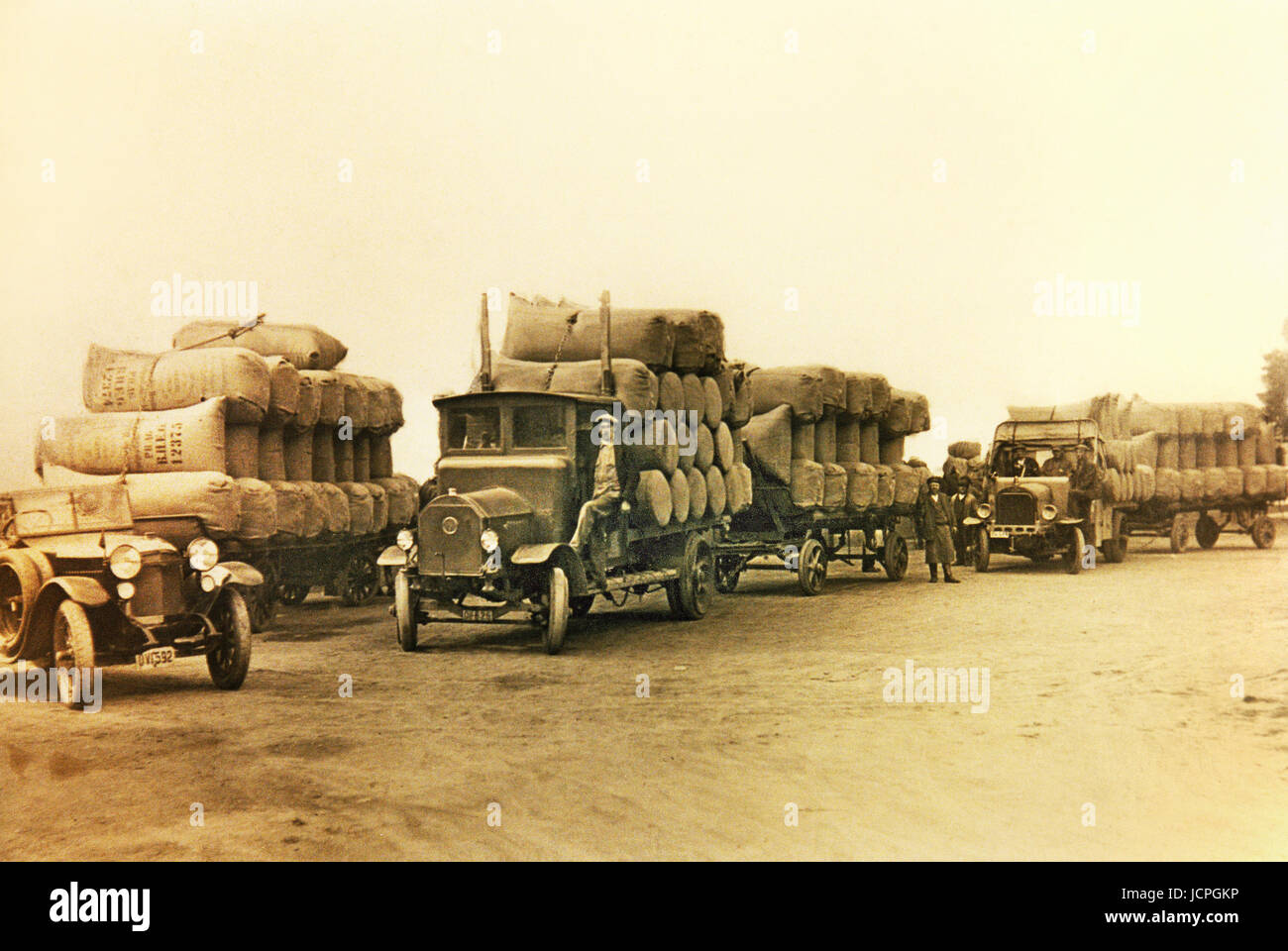 Bales of Hops Ready for Transport. Town of Zatec. Circa 1920 Stock ...