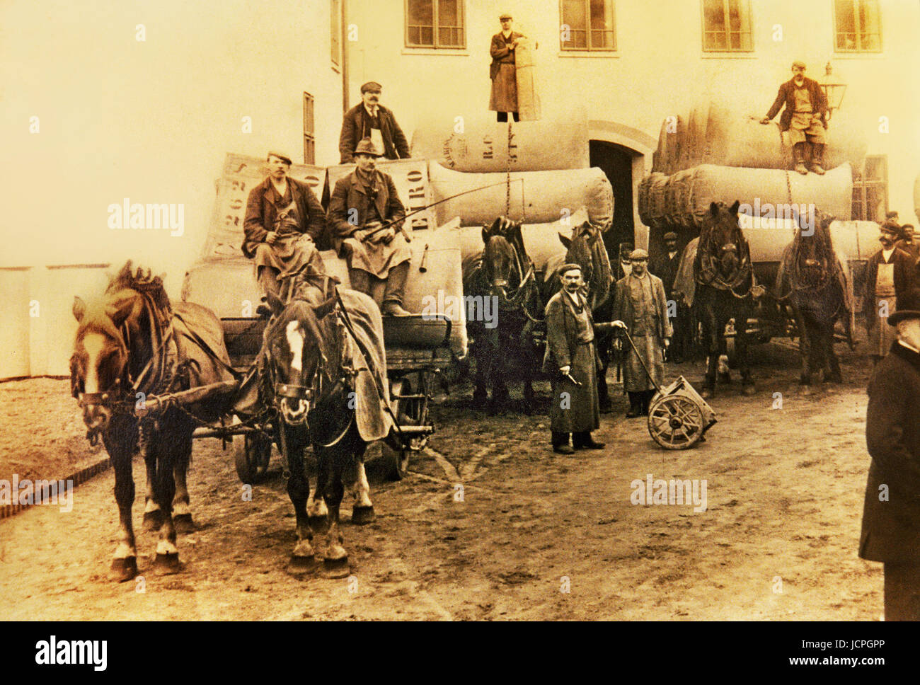 Bales of Hops Ready for Transport. Town of Zatec. Circa 1920 Stock ...
