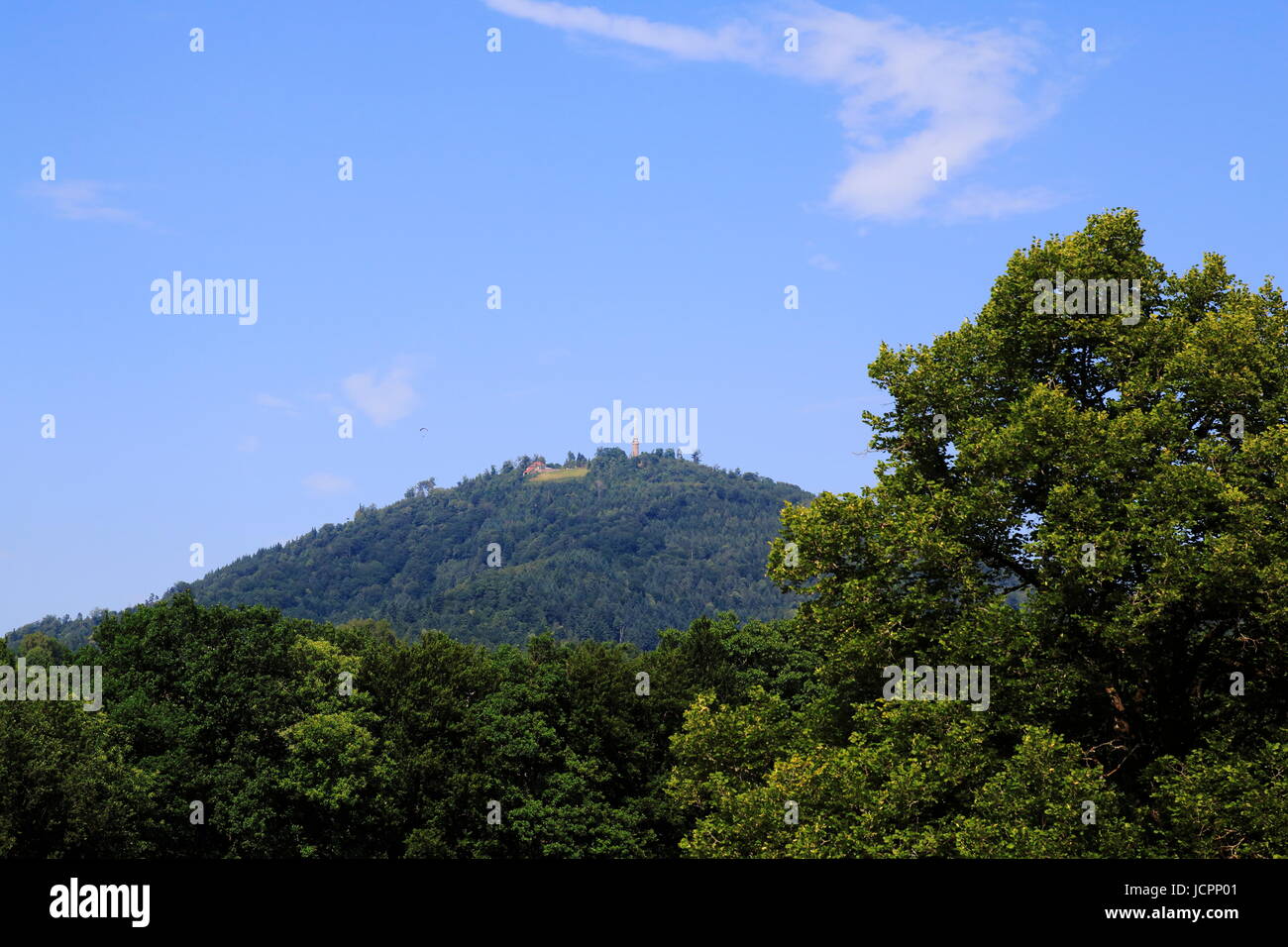 Hausberg, Berg Merkur in Baden-Baden mit Aussichtsturm, Turm Stock ...