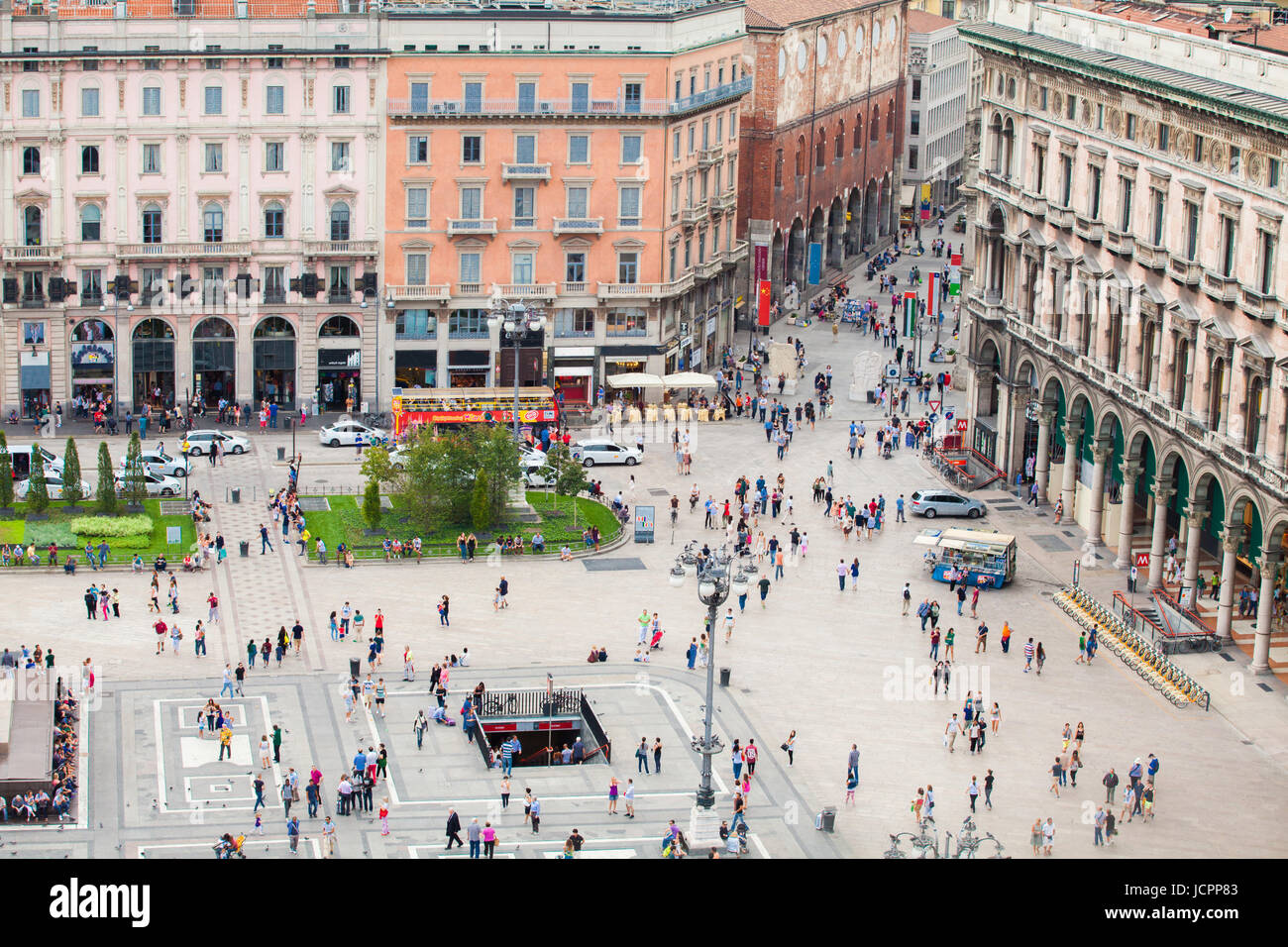 Aerial view of Duomo square in Milan, Italy Stock Photo - Alamy