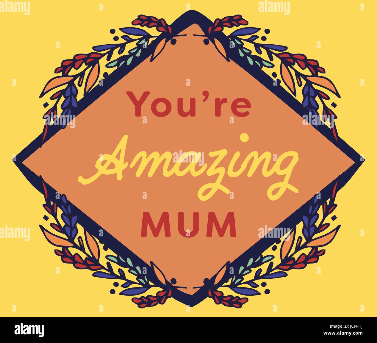 Mothers day card with you are amazing mum message Stock Vector Image ...