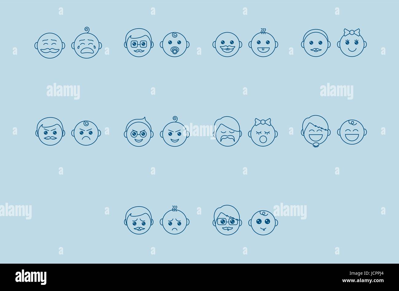 Vector set of faces with different expressions Stock Vector Image & Art ...