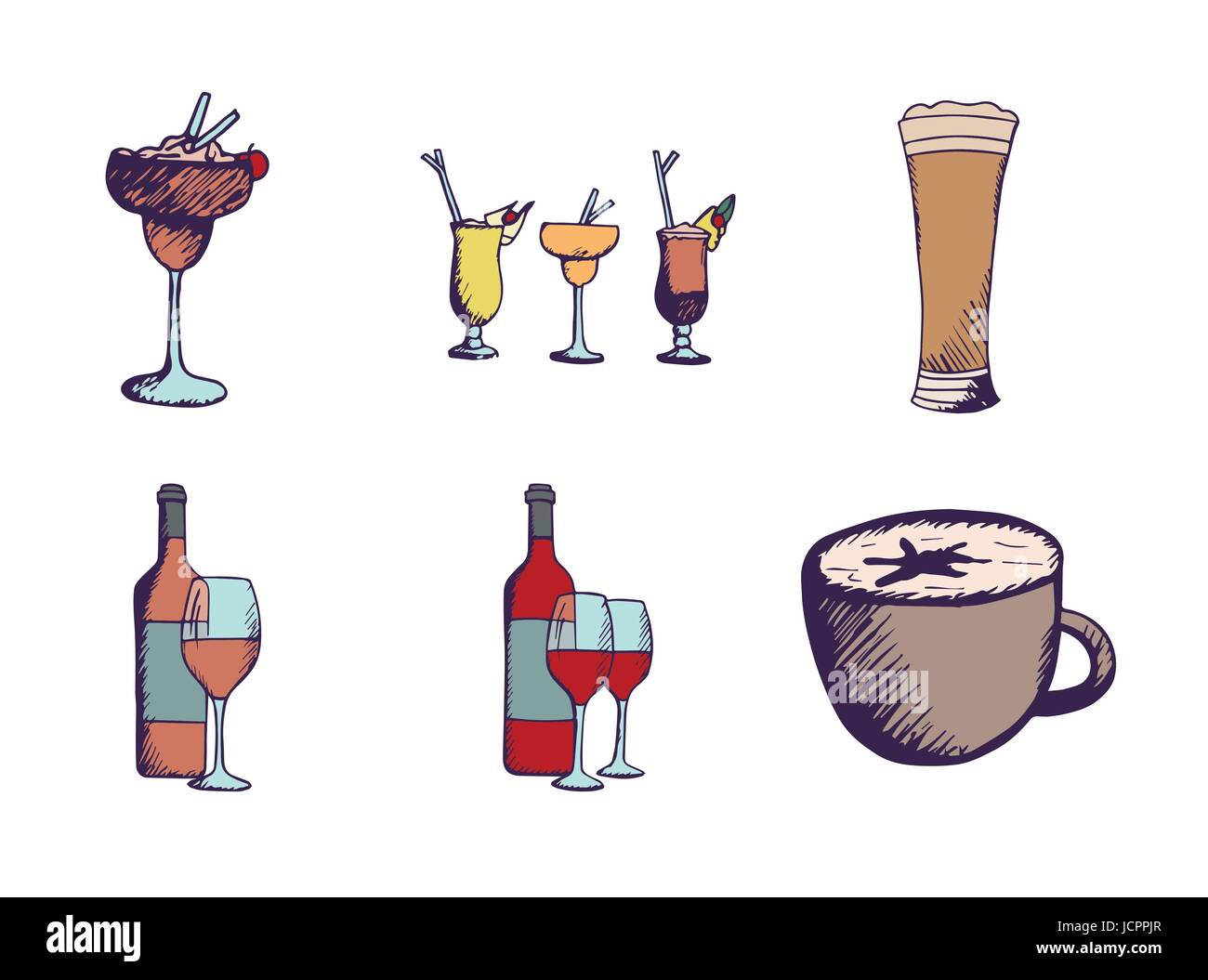 Vector set of beverages Stock Vector Image & Art - Alamy