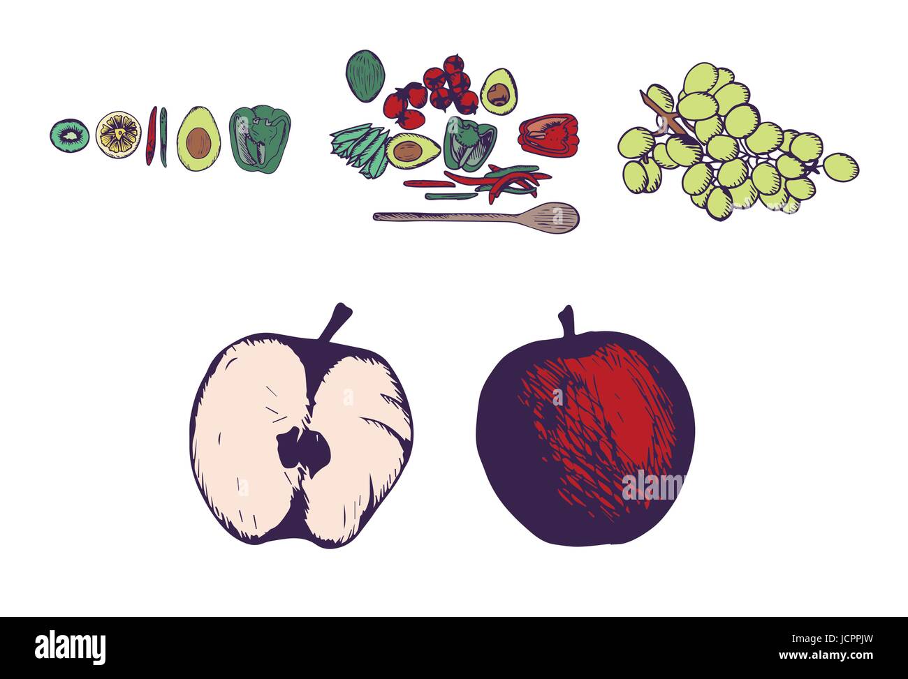 Vector set of fruits Stock Vector Image & Art - Alamy