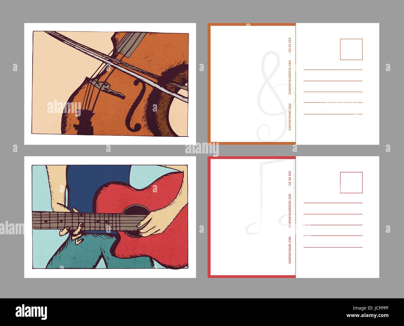 Postcard and artist playing guitar Stock Vector Image & Art - Alamy