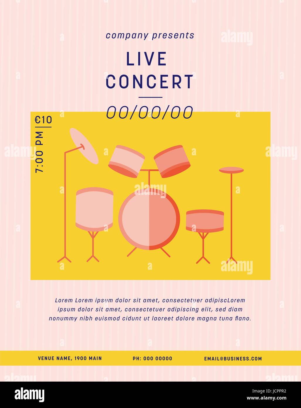 Concert pass with text and instrument icon Stock Vector Image & Art - Alamy