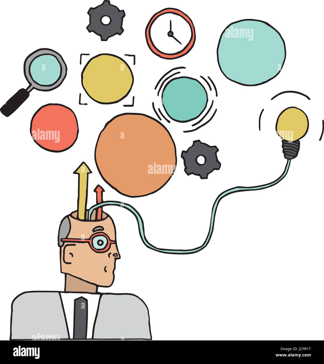 Conceptual image of person with setting icons Stock Vector Image & Art ...