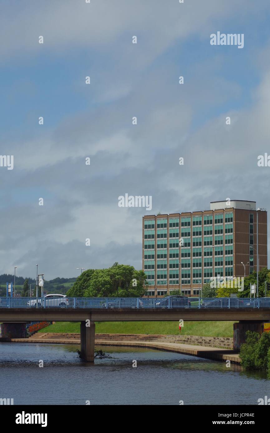 Renslade House Office, and the Exe Bridge. Exeter, Devon, UK. June ...