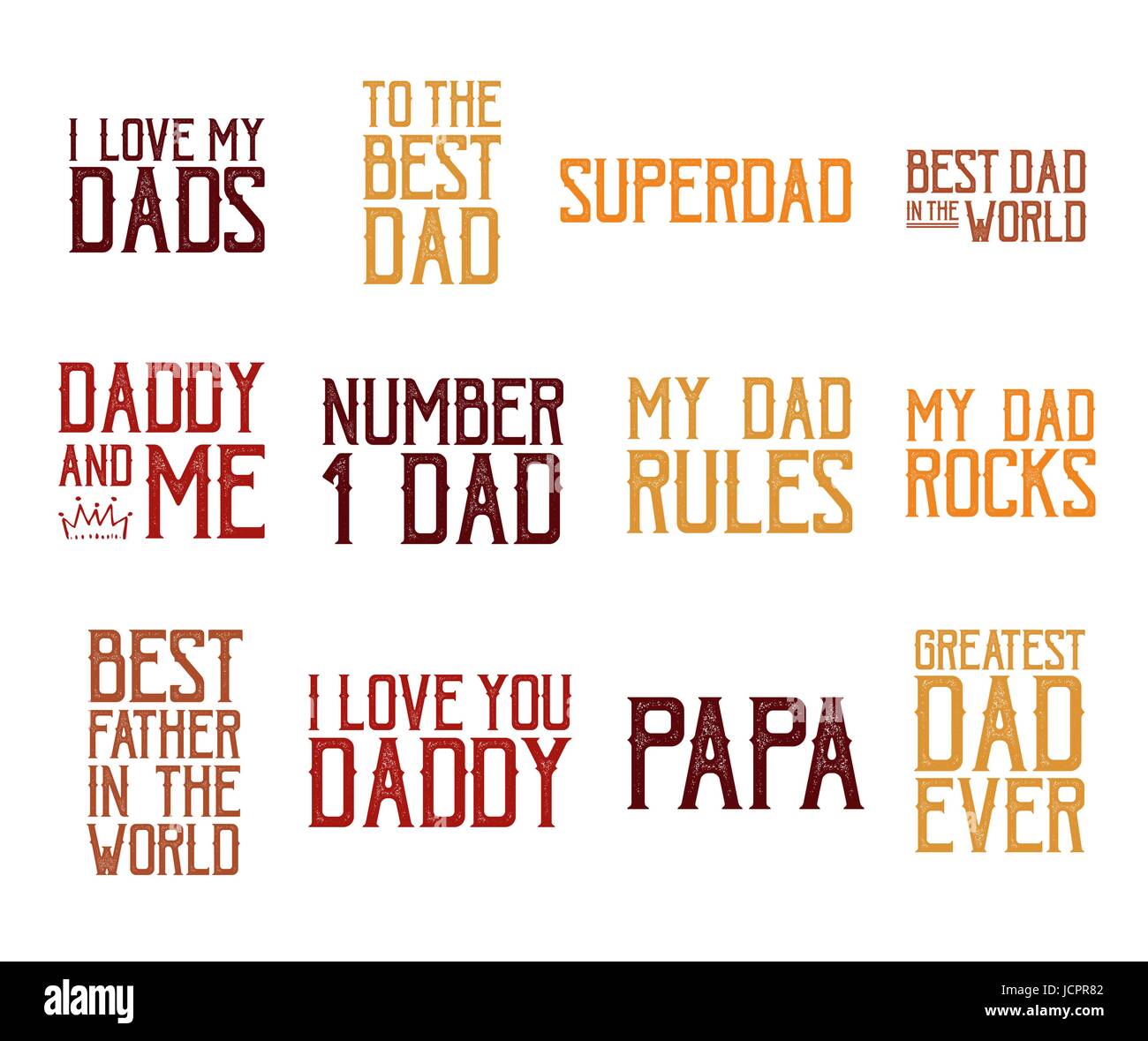 Vector icon set of fathers day text Stock Vector Image & Art - Alamy