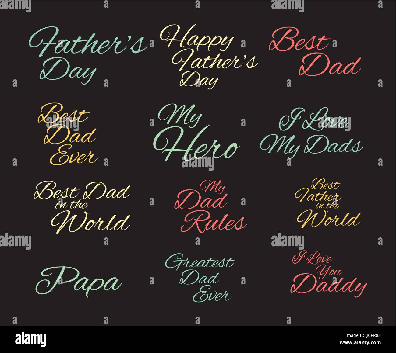 Vector icon set of fathers day text Stock Vector Image & Art - Alamy