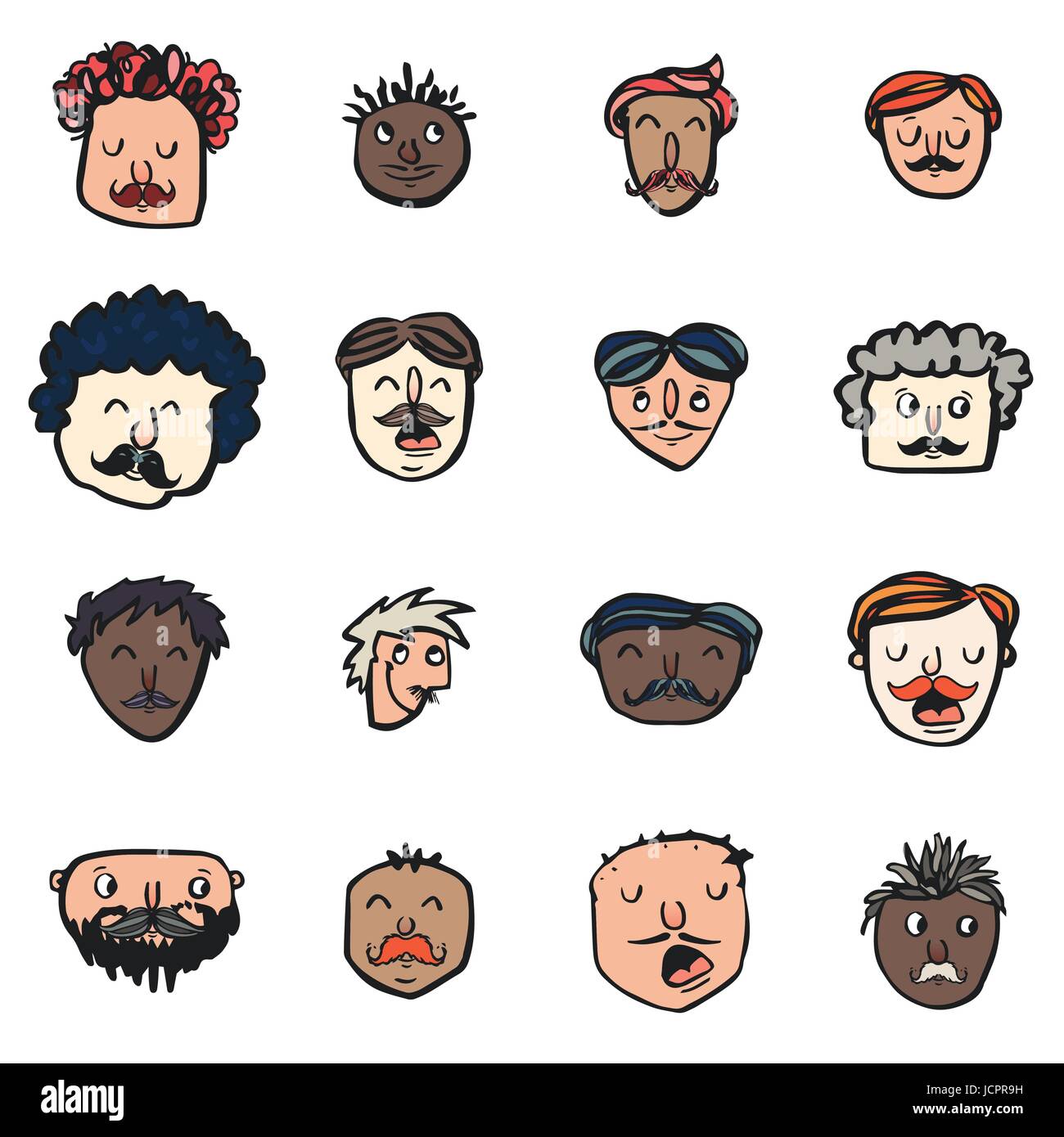 Vector icon set of dad faces Stock Vector Image & Art - Alamy
