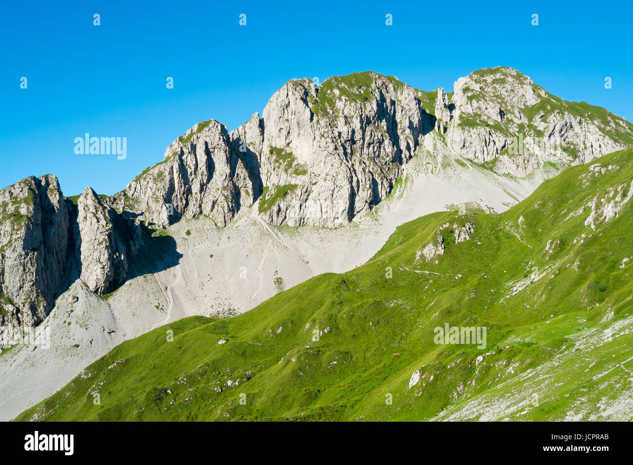 Presolana mountain range in Valle Seriana, Bergamo, Italy Stock Photo ...