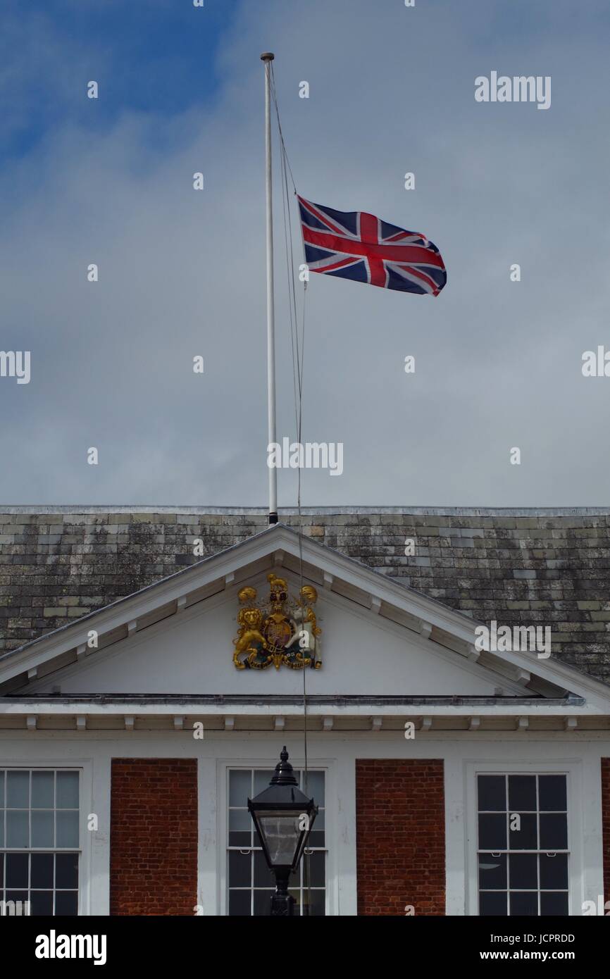 The Union Jack Flying at Half Mast on Exeter's Custom House. Exeter ...
