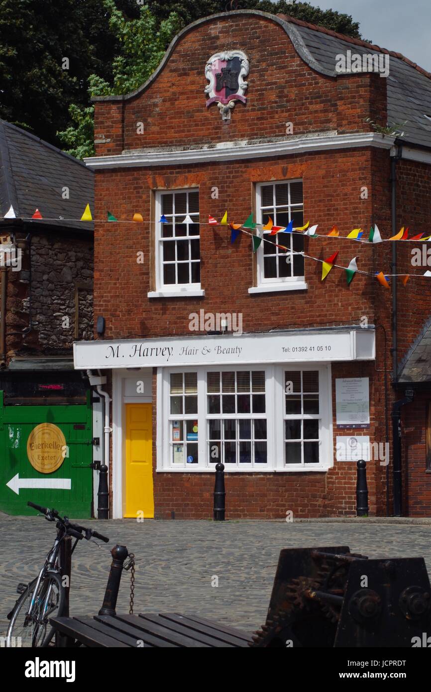 Period Brick Building in the Dutch Style, Exeter Quay. Devon, UK. June ...