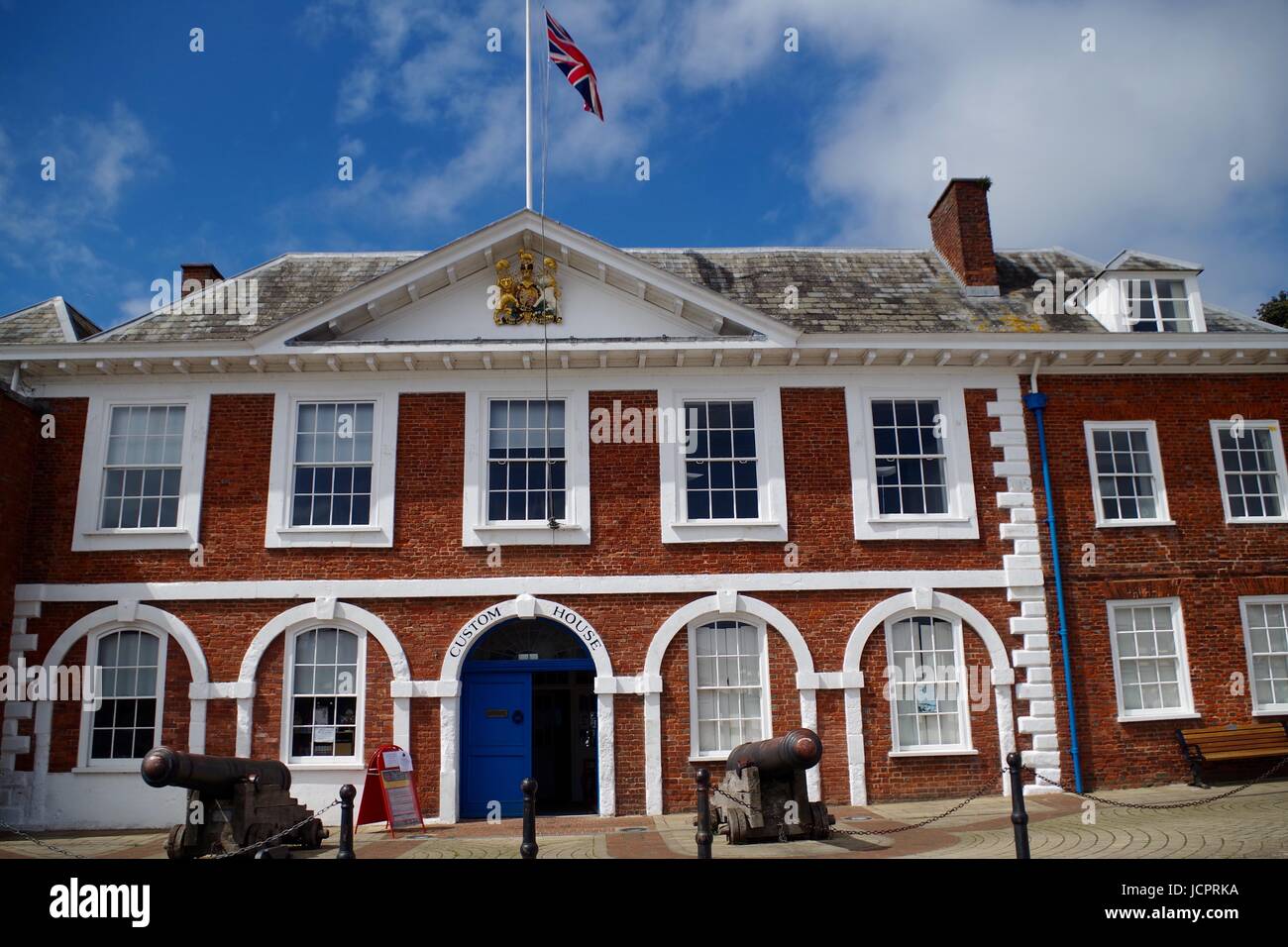 Exeter Customs House with the Union Jack Flying at Half Mast. Devon, UK ...